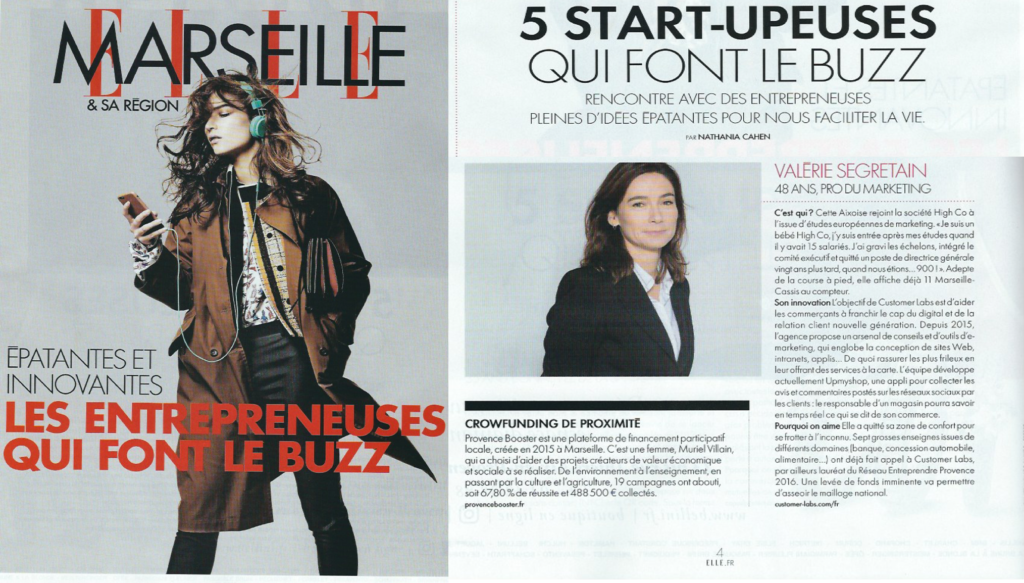 ELLE Magazine : Start-upeuse qui fait le buzz - Customer-Labs